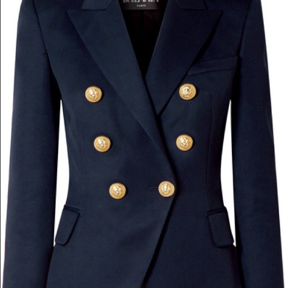 Balmain | Jackets & Coats | Navy Blue Balmain Jacket Only Worn A Couple ...